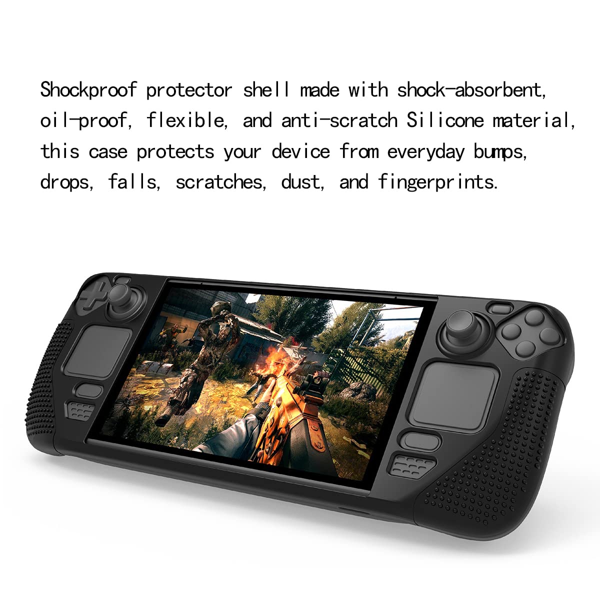 Protective Case for Steam Deck case Full Protection Silicone Cover with Shock-Absorption and Anti-Scratch Game Console Case Cover Compatible with Steam Deck