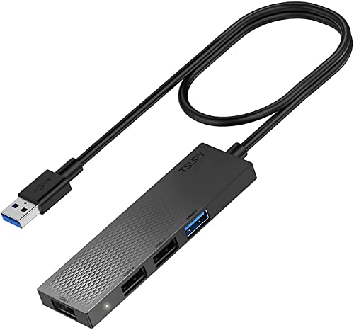 TSUPY USB 3.0 HUB 4-Port USB Hub with 3.3ft Extend Cable Ultra-Slim USB Splitter HUB, USB C to Displayport Cable 4K@60Hz