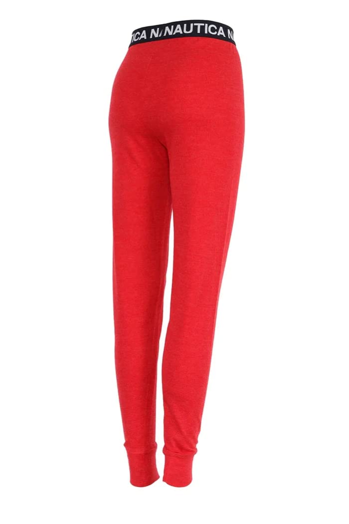 Nautica Women's Base Layer Long Johns Waffle Thermal Underwear Pant (Red, Medium)