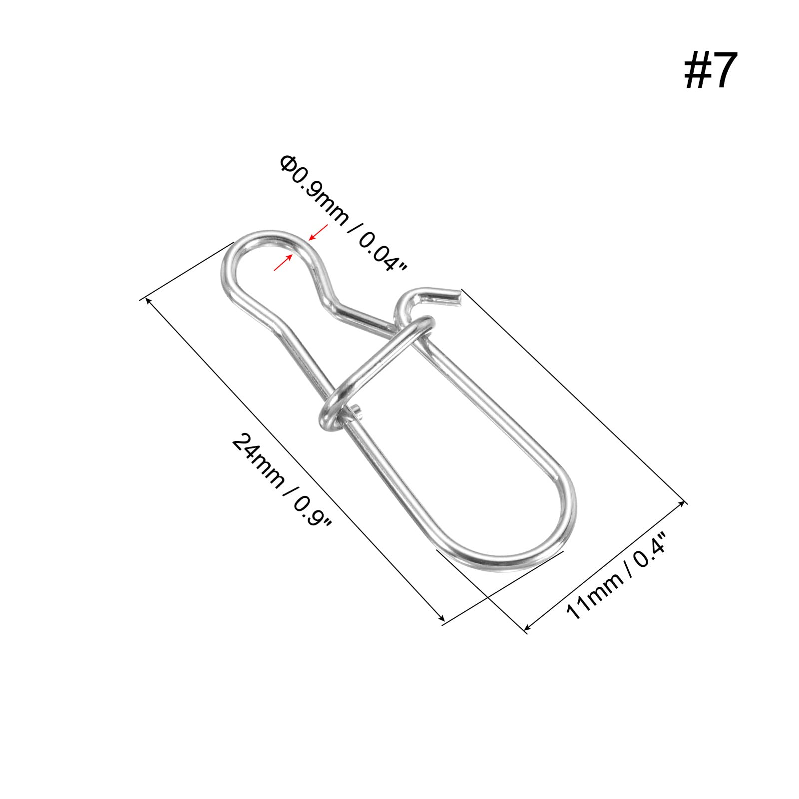 PATIKIL Fishing Snaps, 100 Pack 101LBS Stainless Swivel Tackle Kit Fishing Clips Lure for Saltwater Freshwater, Silver