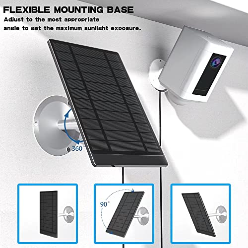 Solar Panel for Wireless Security Camera, Waterproof Solar Panel Compatible for Blink,Arlo, Nest, Ring Stick Up Cam Battery and Ring Spotlight Cam Battery 5V 4.5W( 2PCS)