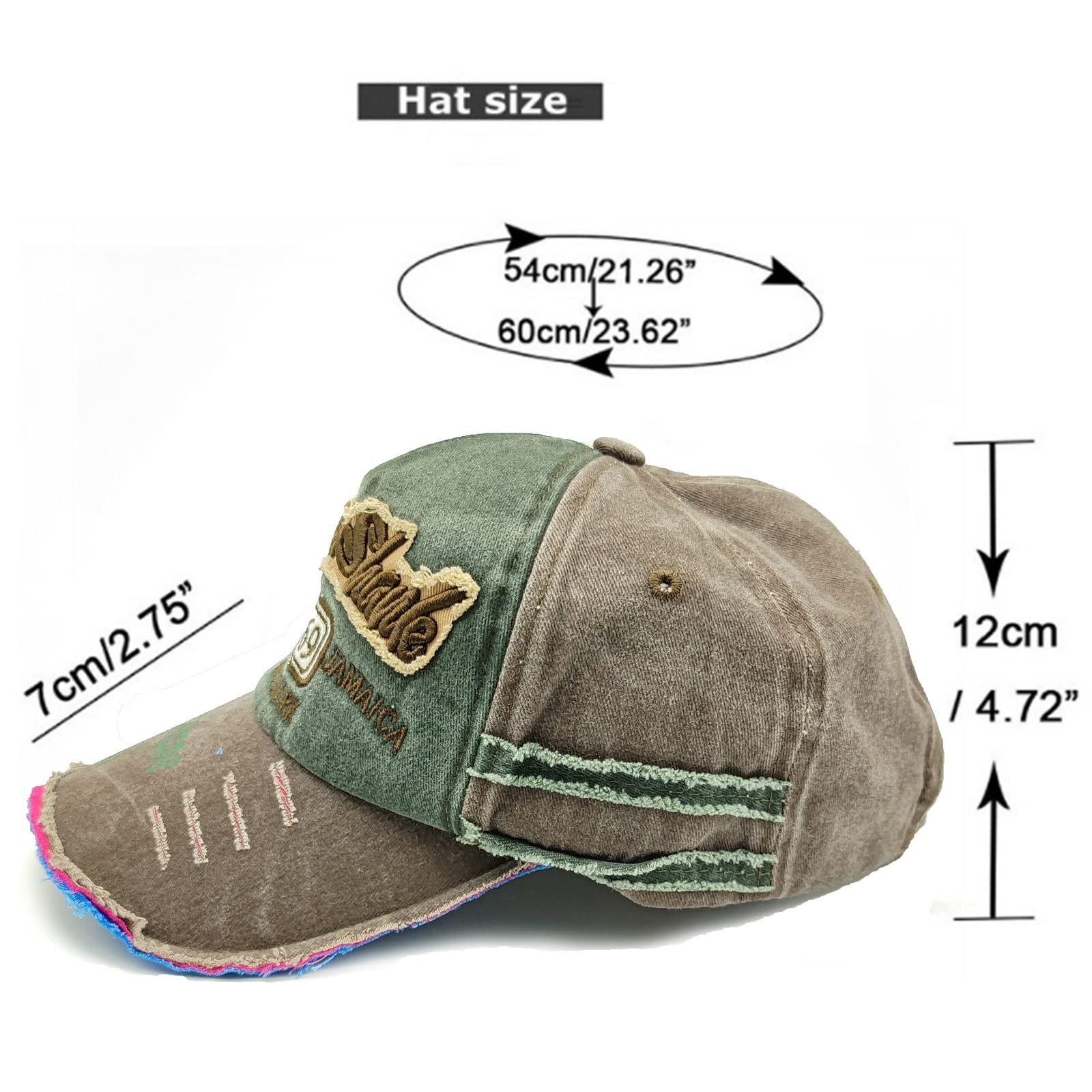 Rock Shark Baseball Cap Vintage Cotton Distressed Denim Sun Dad Hat Adjustable Strapback Summer Caps for Men Women Kids Sport Coffee Brown