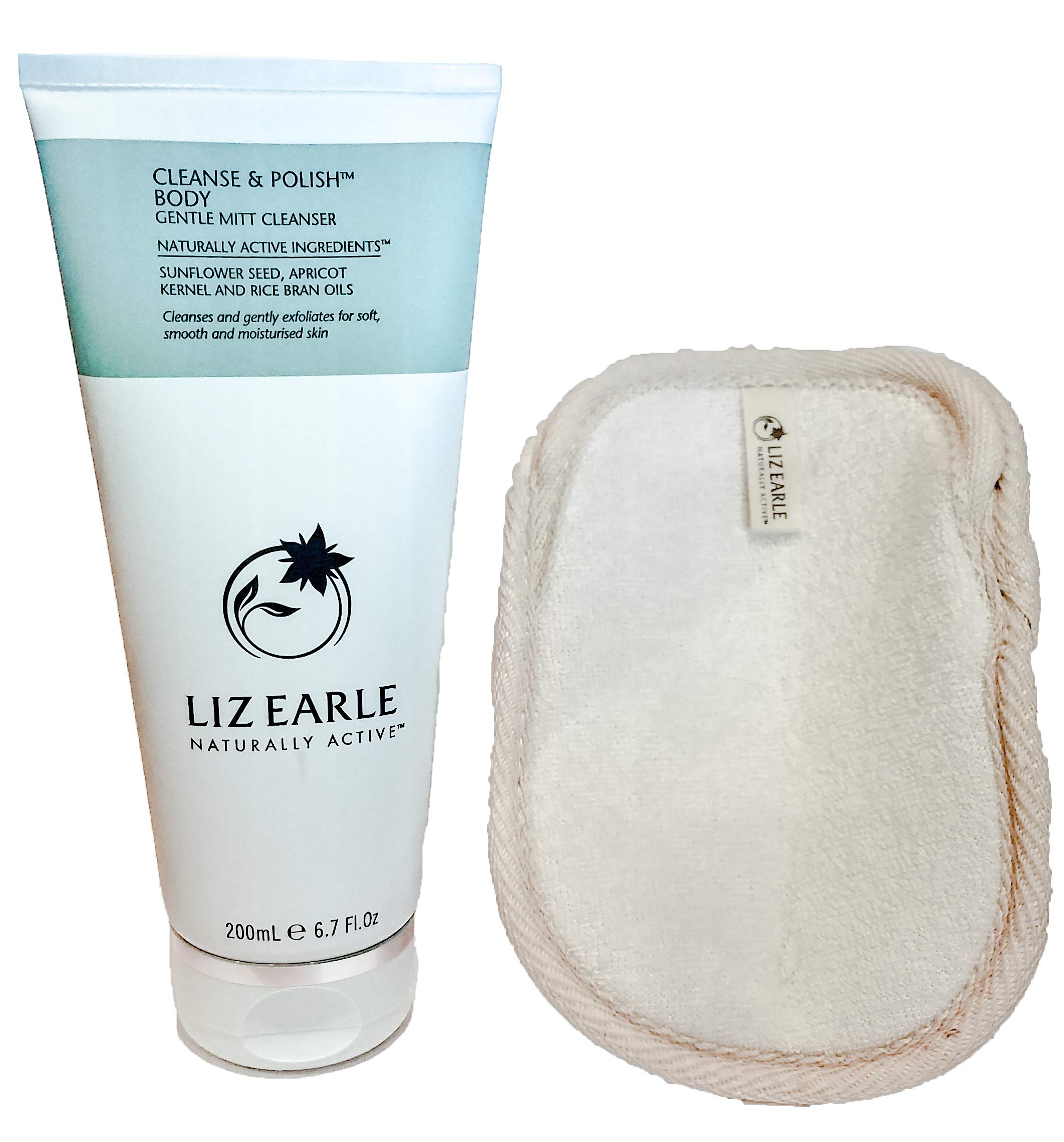 Liz Earle Cleanse & Polish Body Gentle Mitt Cleanser 200ml tube + mitt