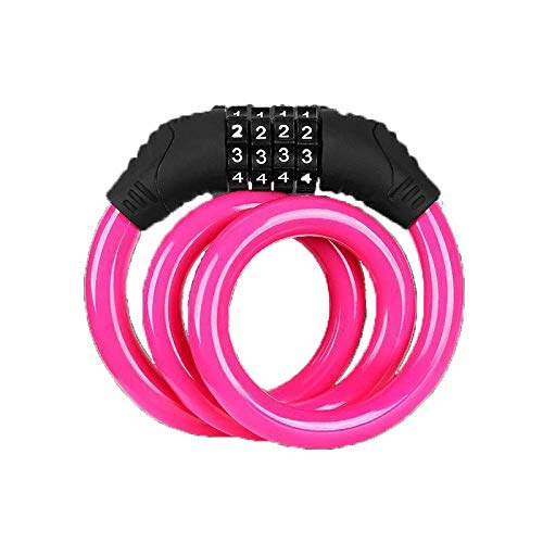 SRZR Bicycle Lock Bike Lock Code Combination Bicycle Lock Bicycle Security Lock Bicycle Equipment Anti-Theft Ring Lock-Yellow Bike Lock (Color : Blue) (Color : Pink)