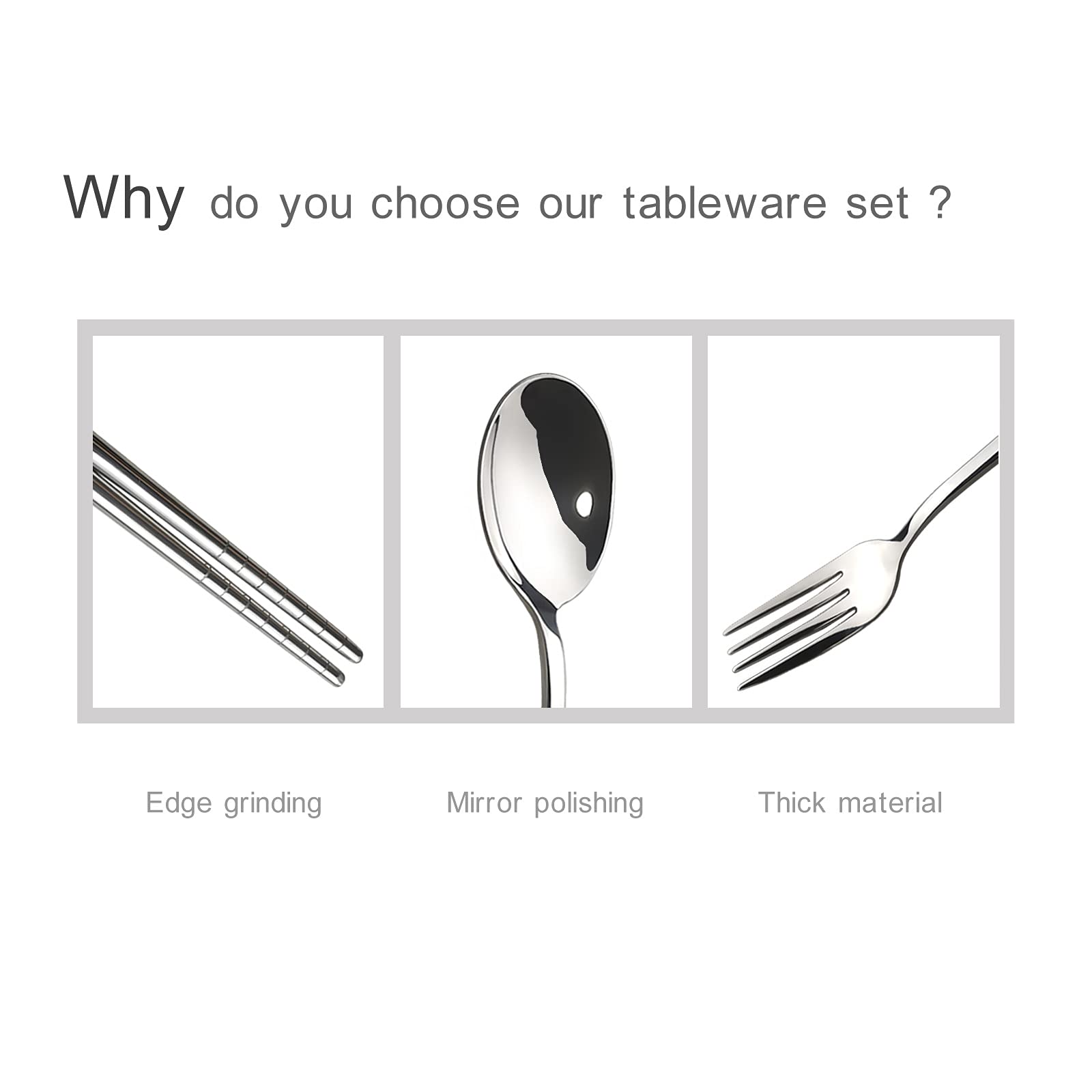 Premium Travel Utensils Set, Stainless Steel Cutlery Set, Reusable Flatware, Chopsticks Fork Spoon Silverware Set, Pocket Utensils for Picnic, Camping and Travel,Straws and Cleaning Brush
