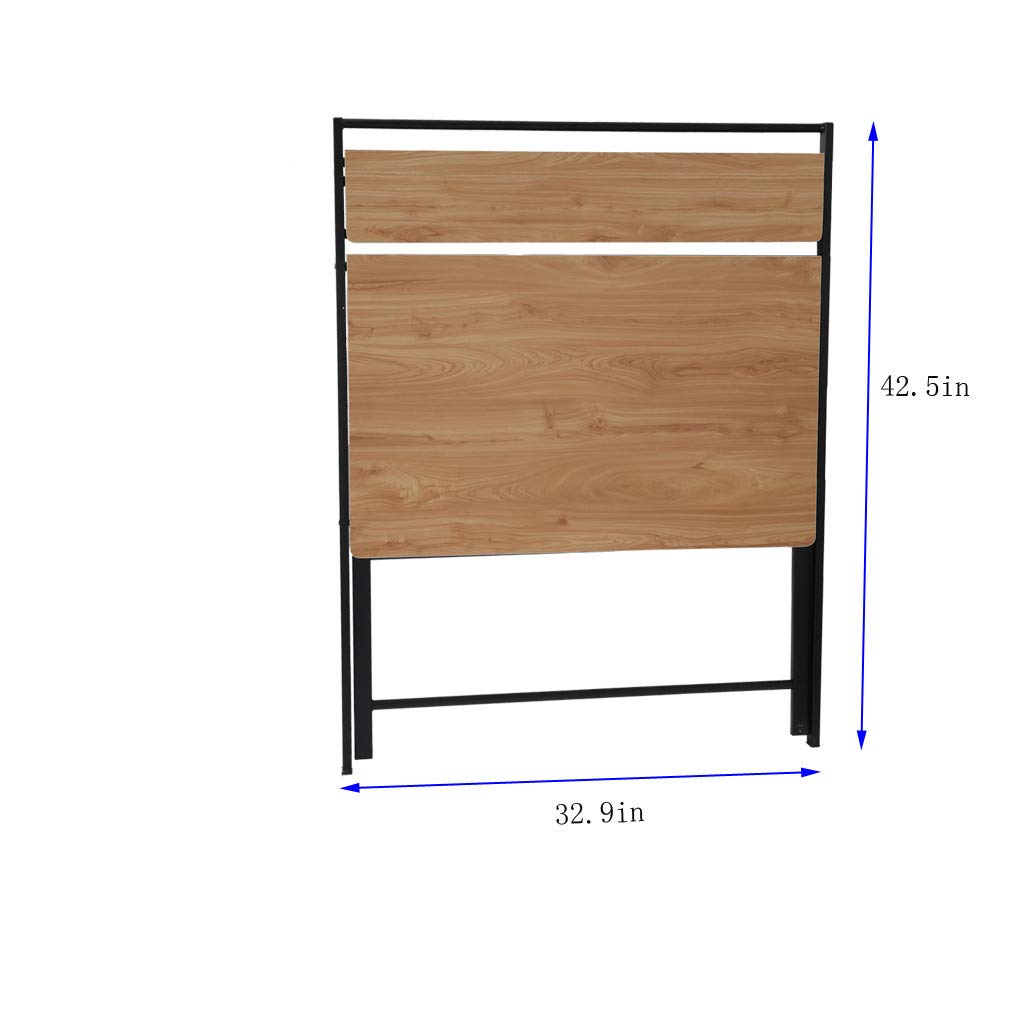 Mefedcy Furniture Small Folding Desk Computer Desk for Small Space Home Office Simple Laptop Writing Table No Assembly Required (Khaki)