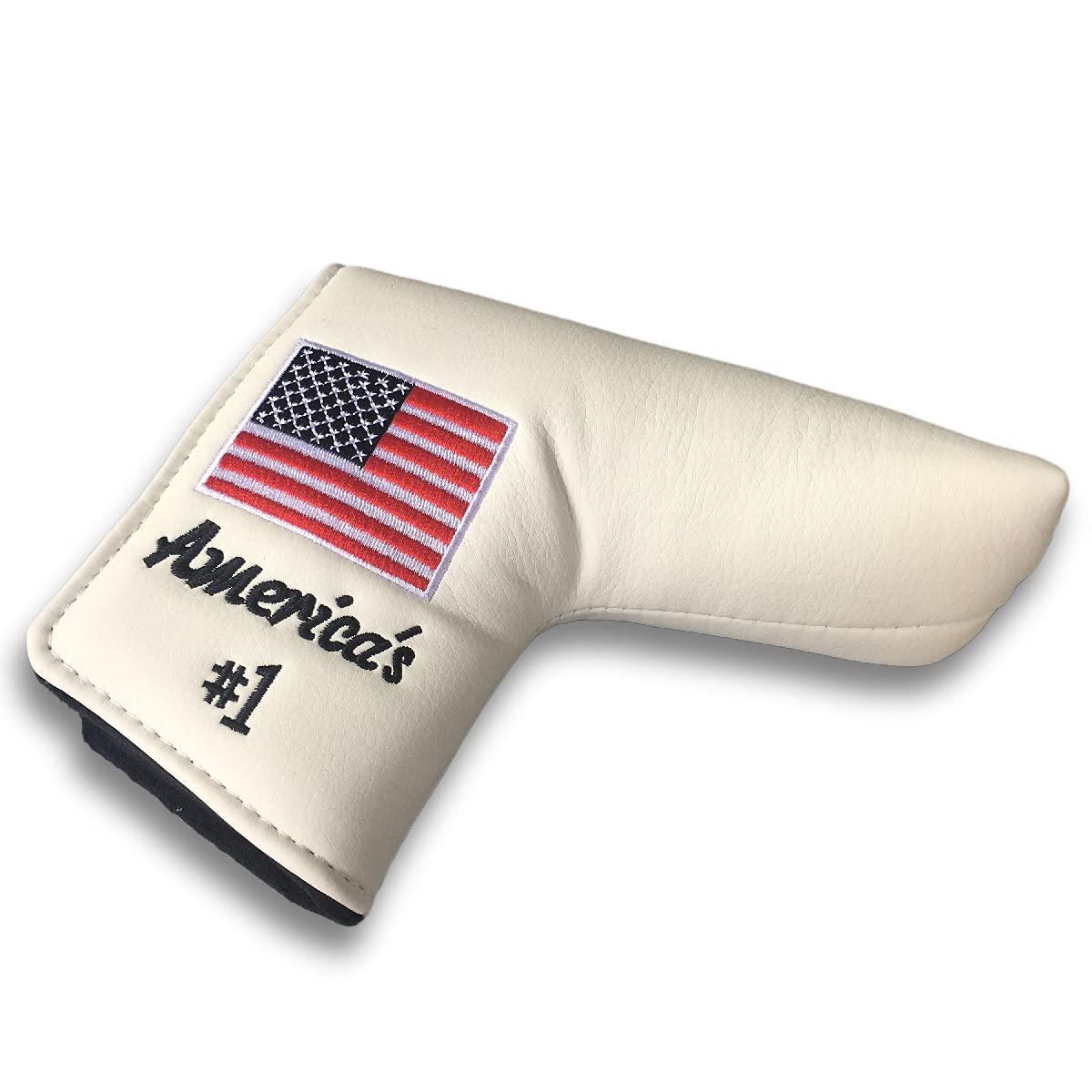 NC Putter Cover - Golf Blade Putter Headcover Head Covers -Golf Club Covers - Synthetic Leather Well-Made Golf Accessory for Men (White)