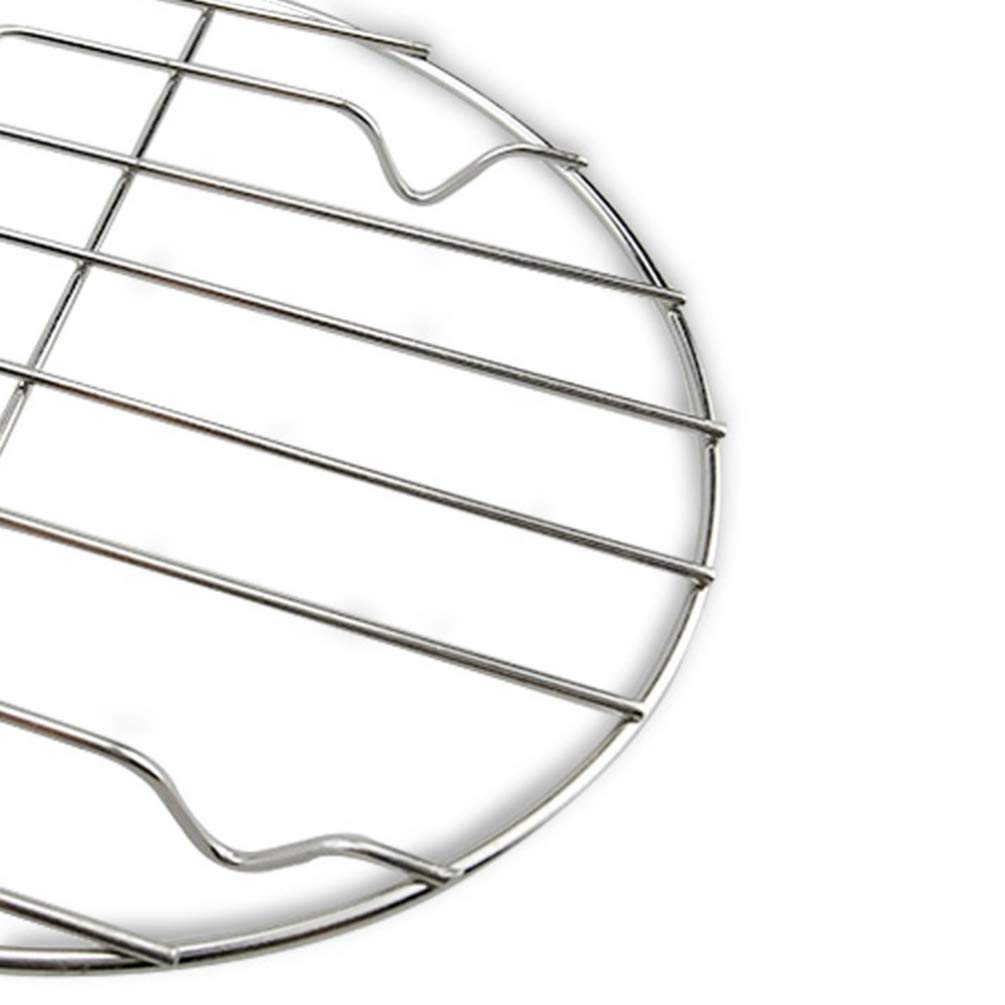 PartyKindom Grill Turkey Rack Food Steamer Round Baking Rack Wire Rack Cooling Rack Stainless Steel Roasting Rack Dish Steam Rack Baking Supplies Meat Net Grilling Rack Pots and Pans Tray