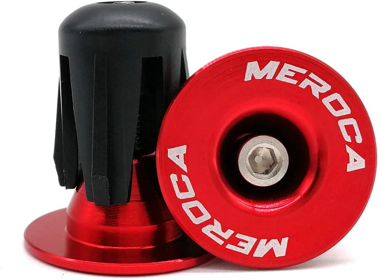 RANOKI Bar End Plugs Aluminum 1 Pairs for Most Bicycle Road Bike Mountain Bike MTB, BMX Bar Ends Handlebar (Red)