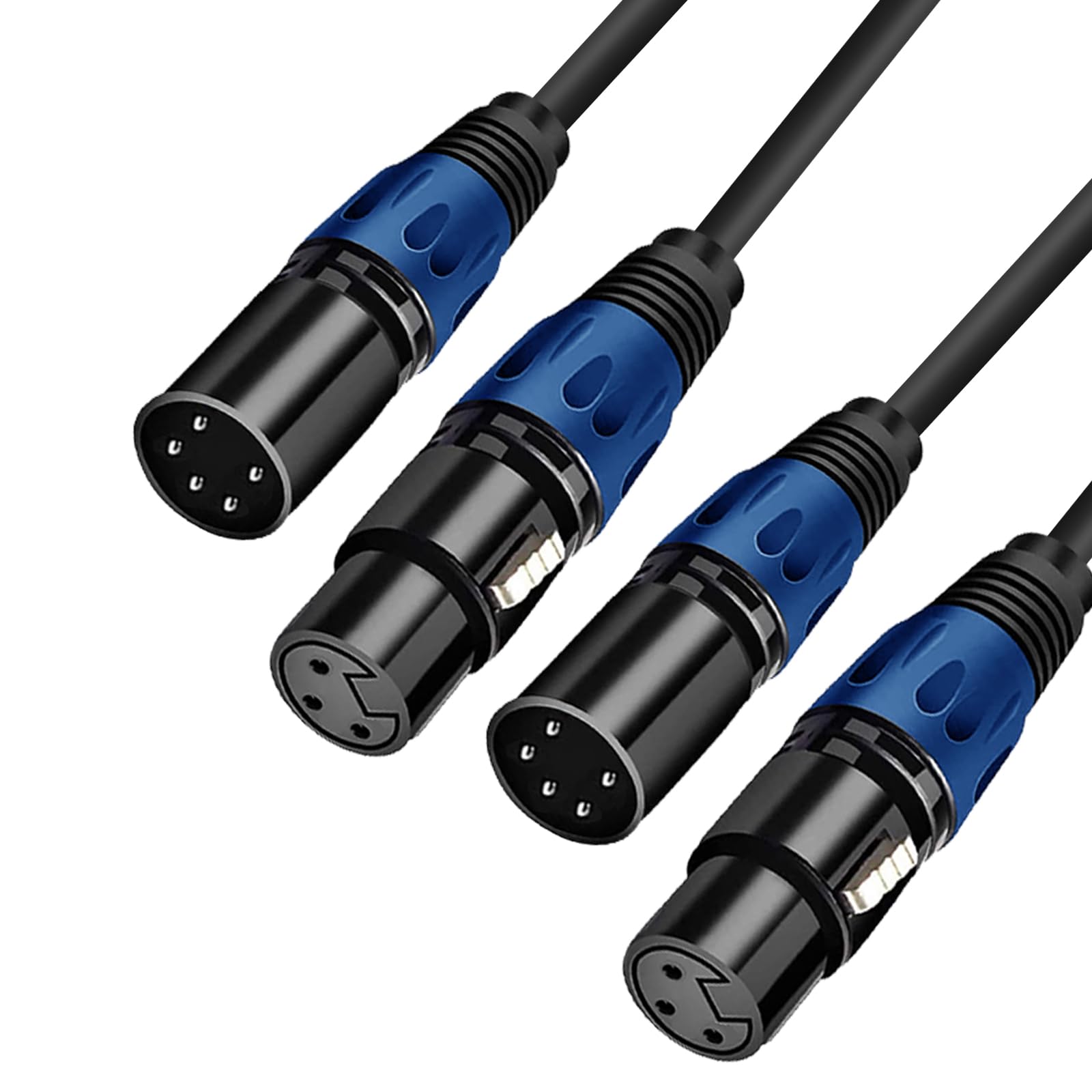 Seefeful (11.8inch /2Pack) 3 Pin XLR Female to 5 Pin XLR Male Audio Cable for Microphone DMX Stage Light Turnaround ,XLR3Fto XLR5M Adapter Cable