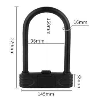 SSLCWL Bike U Lock Heavy Duty Anti Theft, Secure Combination Bike U Lock, 4 Digit Resettable Combination Codes U Bolt Bike Lock