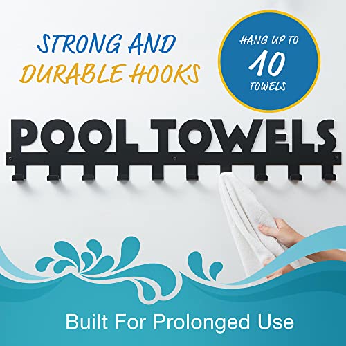 Star Splash Pool Towel Rack β Outdoor Towel Rack Holder & Swimming Pool Accessories, Pool Towel Hanger, Towel Drying Rack Pool Decor, Rust Proof Pool Signs and Decor Outdoor & Inside with 10 Hooks