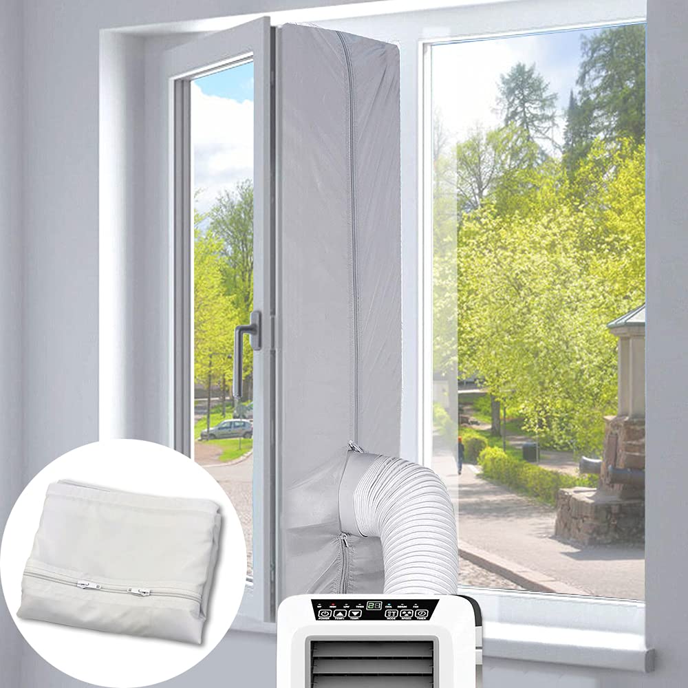 ONELIGHT Window Cloth Seal for Portable Air Conditioner with Maximum Length 157.5", Window AC Side Cloth Kit Panels to Seal Universal Casement Window