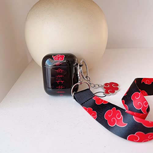 with Red Cloud Lanyard Keychain Airpods 1/2 Case Cover，Personalised Anime and Unique IMD Process TPU Soft AirPods Case
