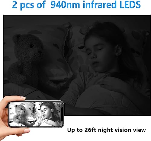 Rettru Smallest Spy Camera,Hidden Camera,HD1080P Wireless WiFi Cameras for Home Security Camera with Night Vision,AI Human Motion Detection,Cloud Storage,Remote Viewing for Security iOS Android APP