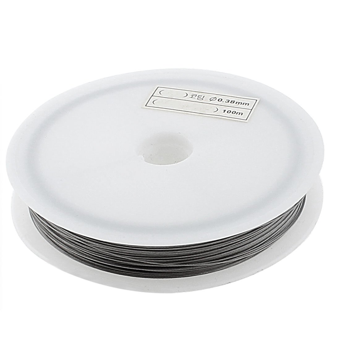 Qtqgoitem Steel Fishing Line Strand Wire Spool 0.38mm Diameter 100M Length Gray (model: f57 eb9 2af 8fc 446)