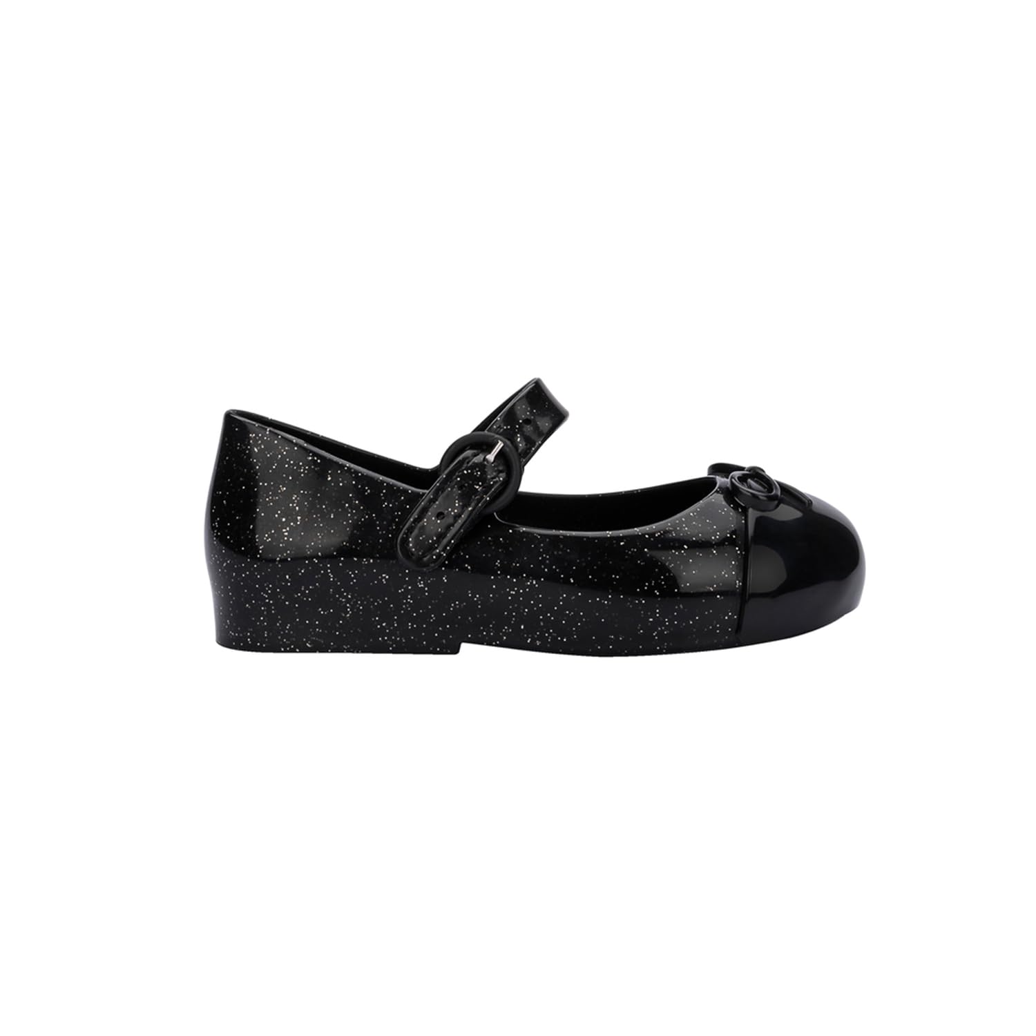 mini melissa Girl's Sweet Love Cap Toe (Little Kid/Big Kid) Glitter Rose/Black 13 Little Kid M
