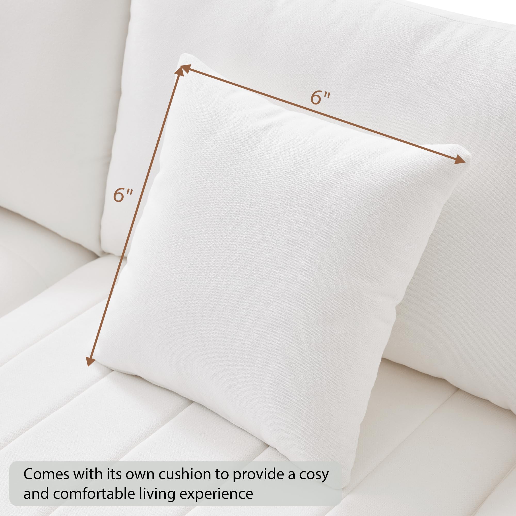 WIIS' IDEA Convertible Sectional Sofa Couch,2 Pillows,5-Seat Couch with Convertible Ottoman,Various Combinations,L-Shape Indoor Furniture for Living Room,Apartment,Office(White)