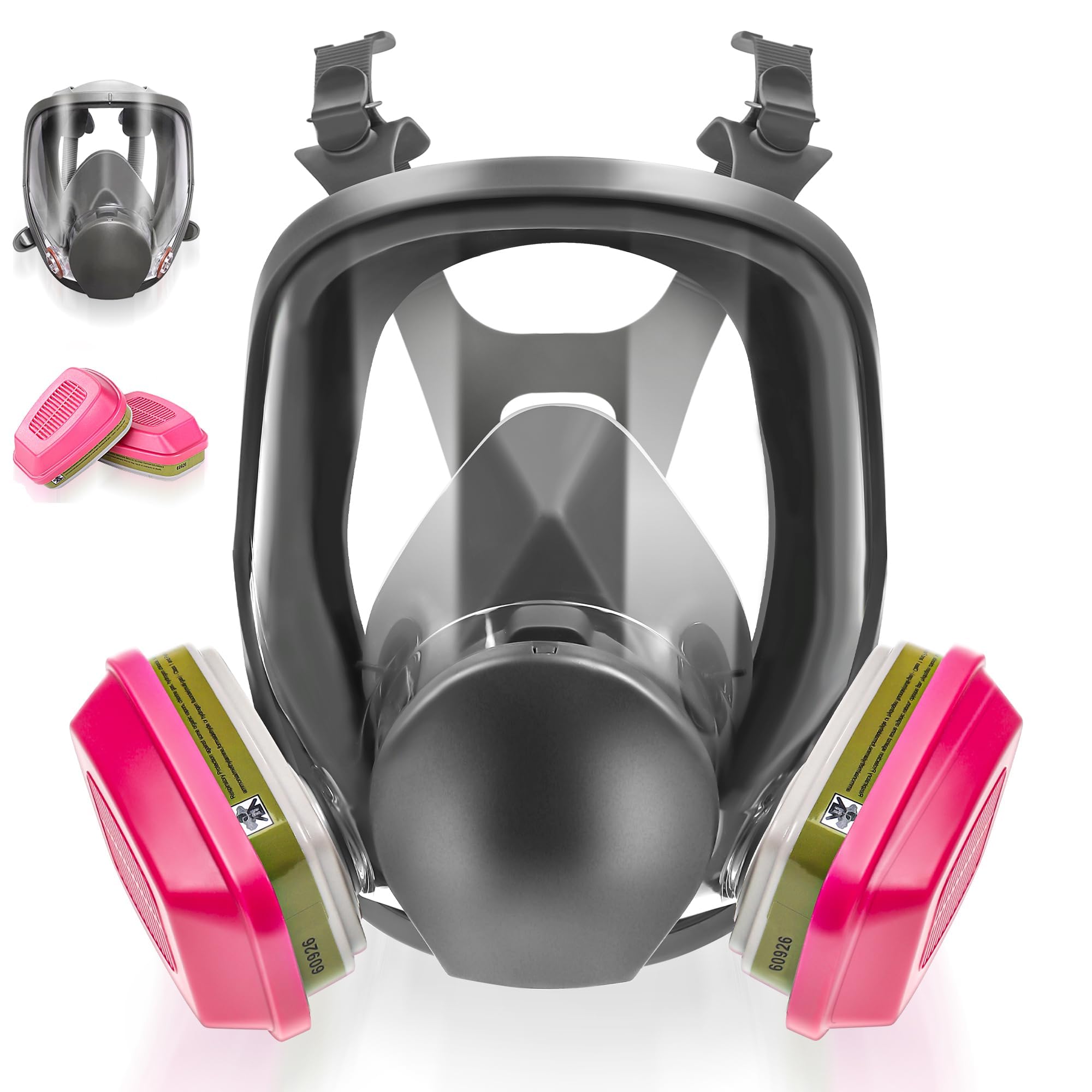 LJSXFI Full Face Respirator Mask with 60926 Cartridge, 6800 Gas Mask Paint Spray Mask, Ideal for Painting Spray, Epoxy Resin, Car Spraying, Dust, Polishing, Welding, Sanding