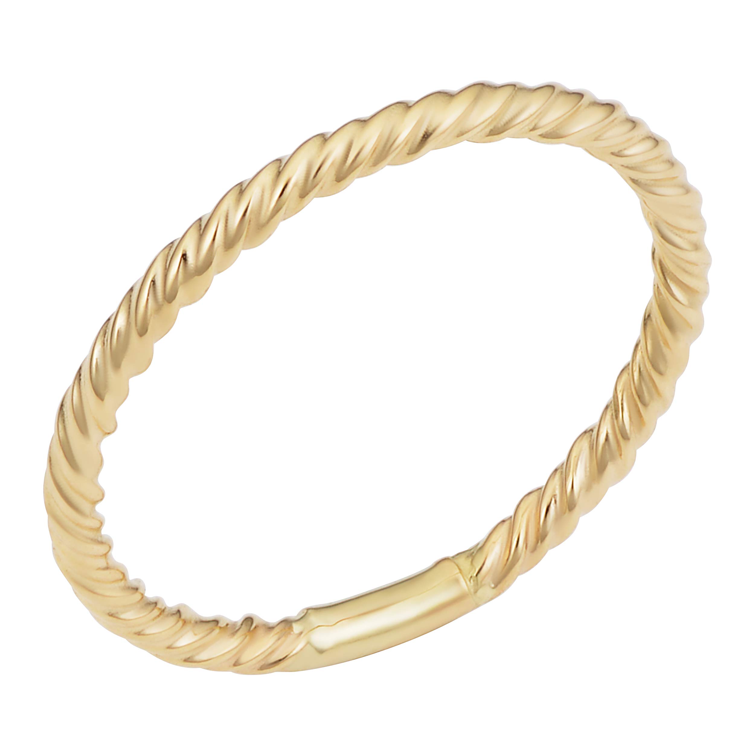 Kooljewelry 14k Yellow Gold High Polish Twisted Style Ring (size 8)