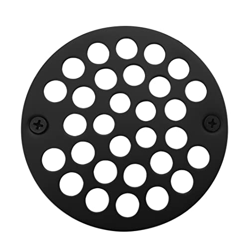 Westbrass 4" O.D. Sold Brass Shower Strainer Cover, Matte Black, D3192-62