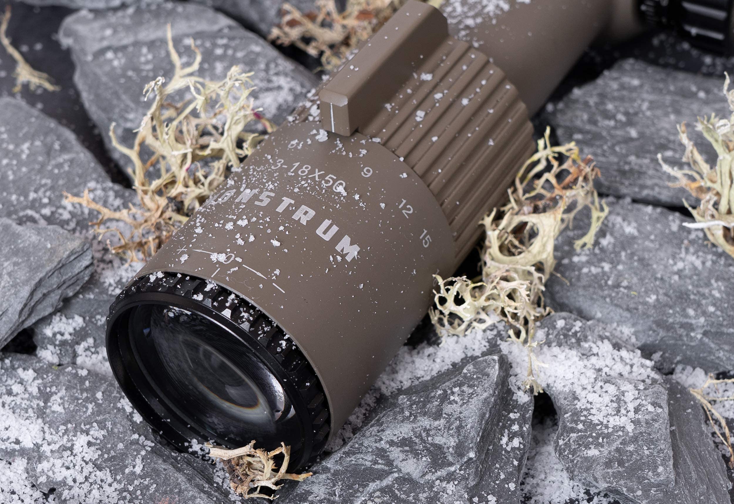 Monstrum G3 3-18x50 First Focal Plane FFP Rifle Scope with Illuminated MOA Reticle and Parallax Adjustment | Black