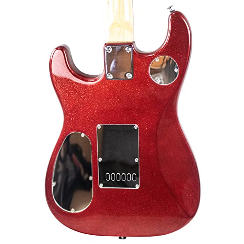 Sawtooth 6 String ES Hybrid Electric Guitar with Wilkinson Tremolo, Blood Red Sparkle w Pro Series Gig Bag, Right (ST BRS)