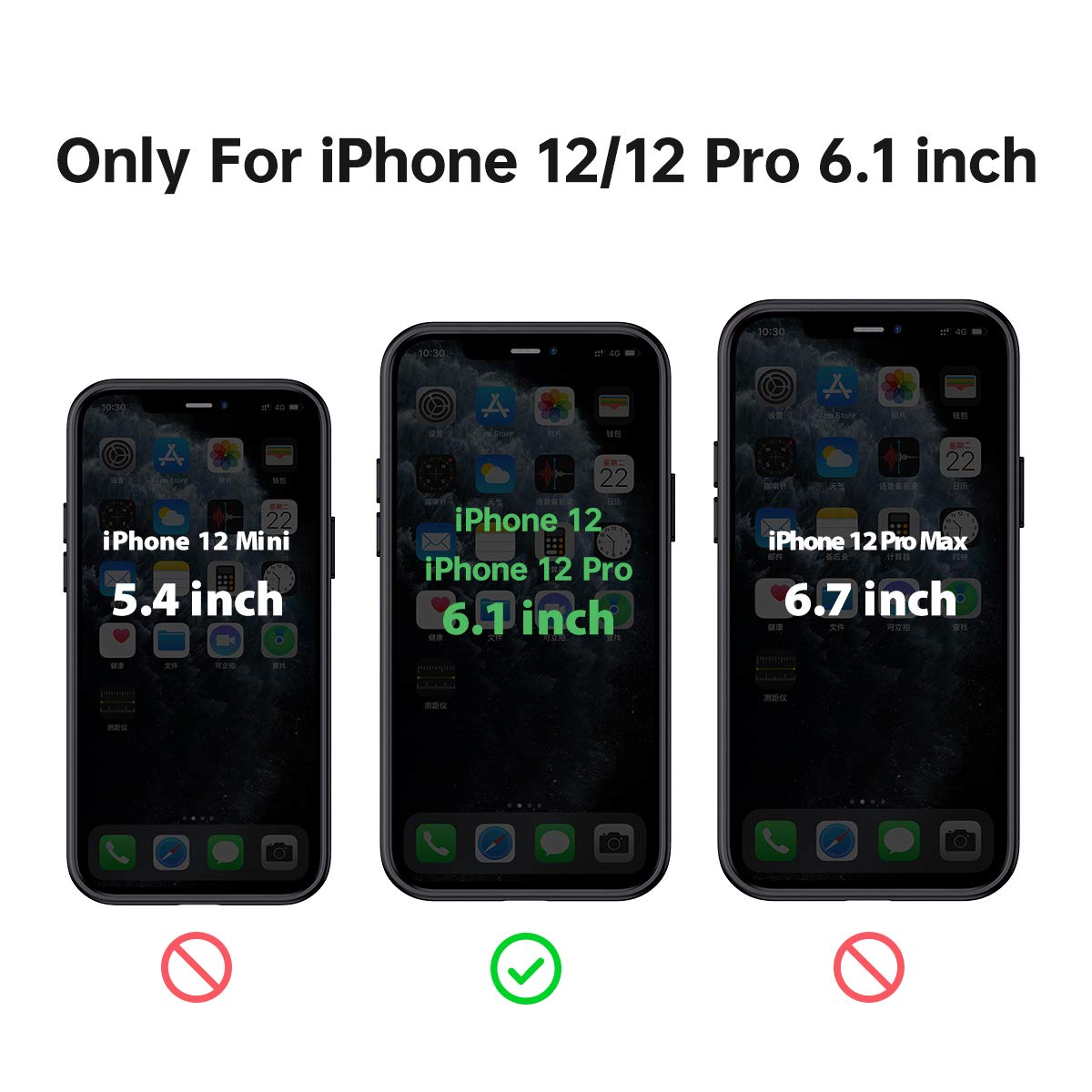 Meifigno Compatible with iPhone 12/12 Pro Case, [Military Grade Drop Tested], Translucent Matte PC with Soft Edges, Shockproof Phone Case Designed for iPhone 12/12 Pro 6.1inch (2020), Black