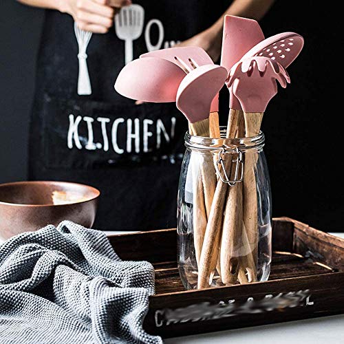 LMMDP Silicone Kitchenware Non-stick Cookware Cooking Tool Spatula Shovel Spoon Soup Kitchen Utensils Set
