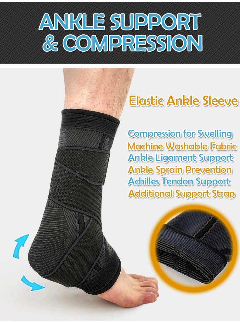 NextGen Active Supportive Ankle Brace (Large/X-Large, Black/Red) - Adjustable Straps with Compression Sleeve. Protect Against Ankle Sprains and Injury. Decrease Ankle Swelling and Recovery time.