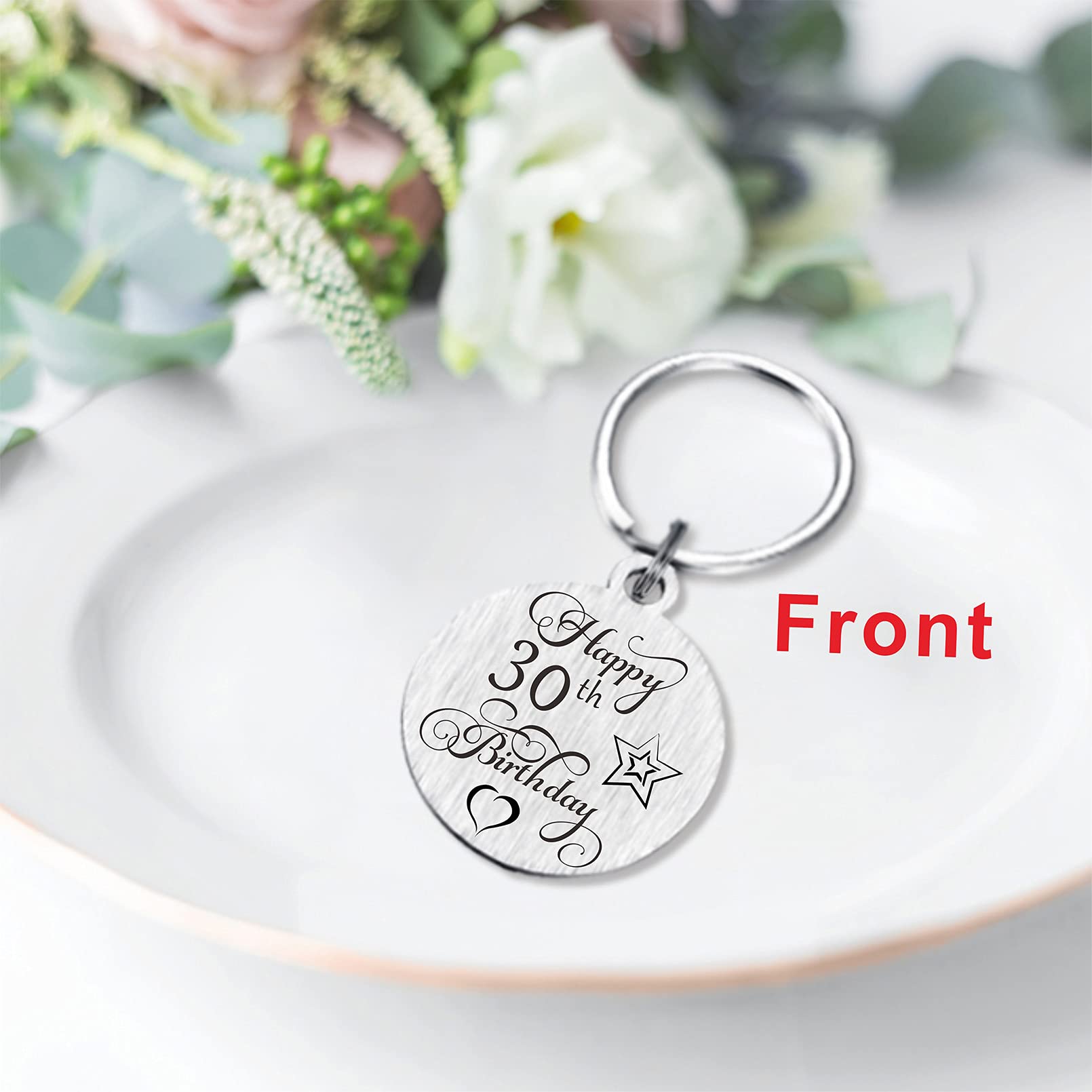 Laluminter 30 Years Old Birthday Gifts for Women Men - Happy 30th Birthday Bday Decorations Keychain Presents for Him Her