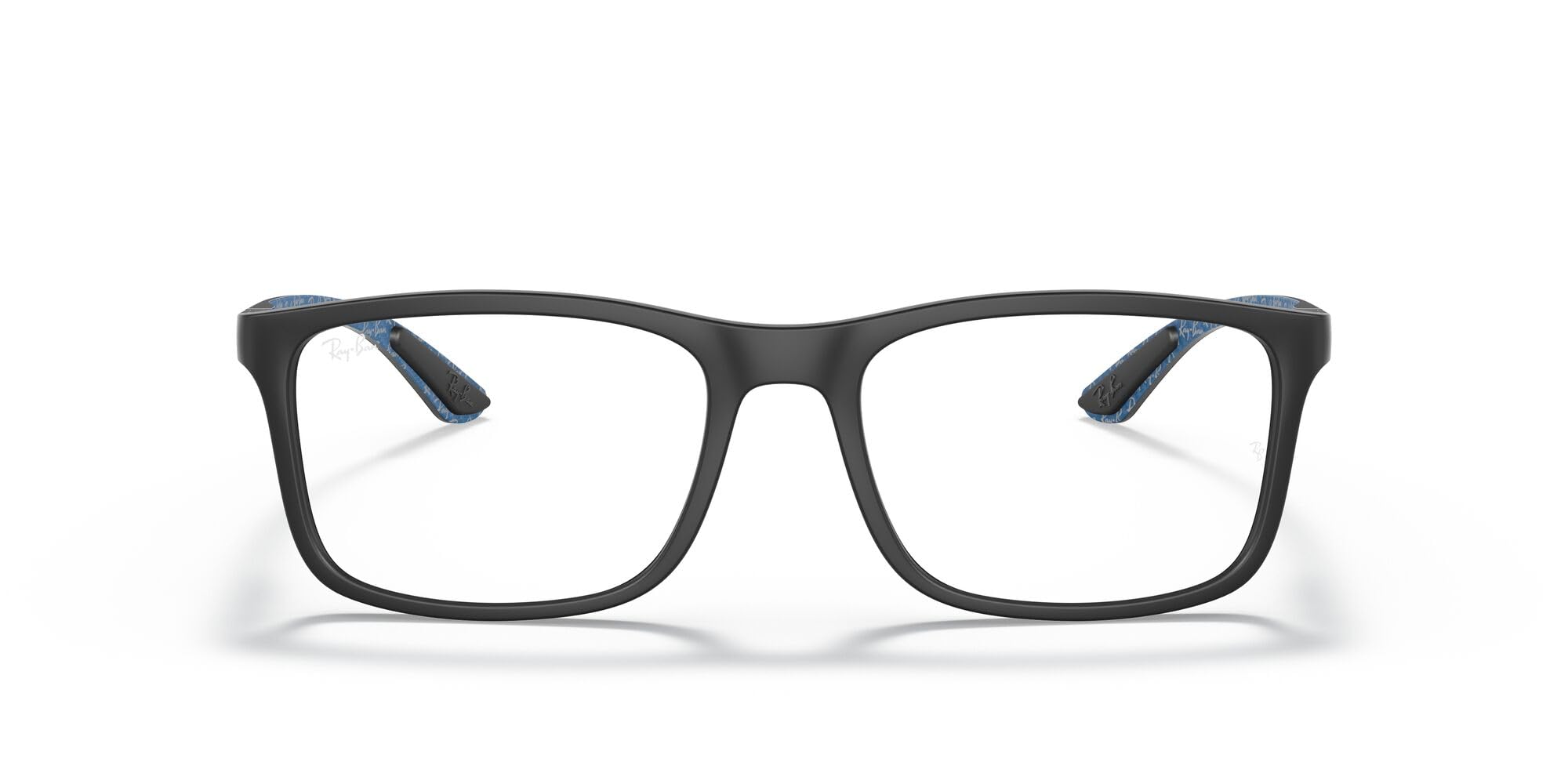 Ray-Ban RX8908 Rectangular Prescription Eyewear Frames, Matte Black/Demo Lens, 53 mm