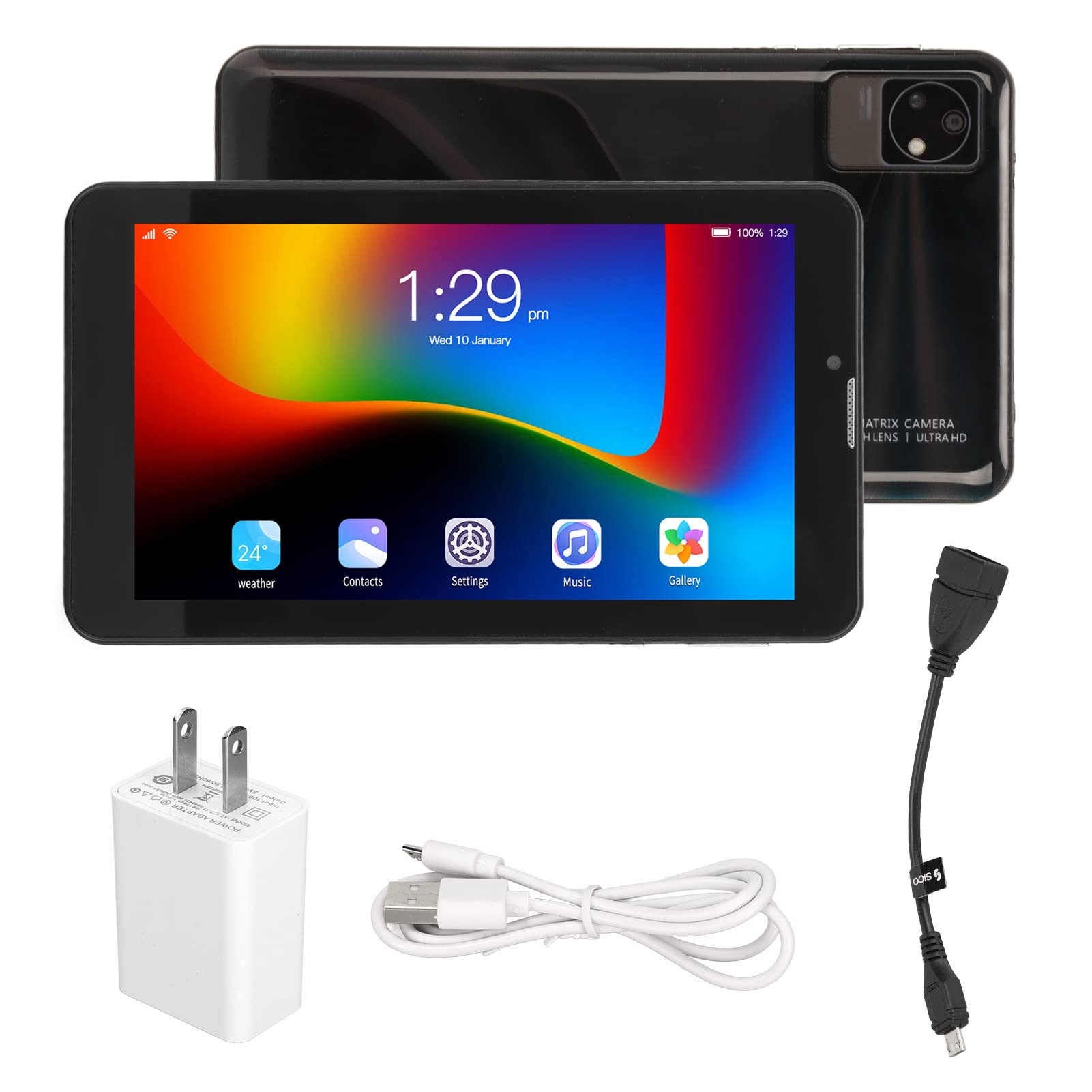 LMOLING 32GB Tablet, 7 Inch Screen Tablet for Kids Adults, 4GB RAM 32GB ROM Octa Core, 2.4G 5G Dual Band Black 100‑240V IPS 6000mAh 8MP Tablet(USA)