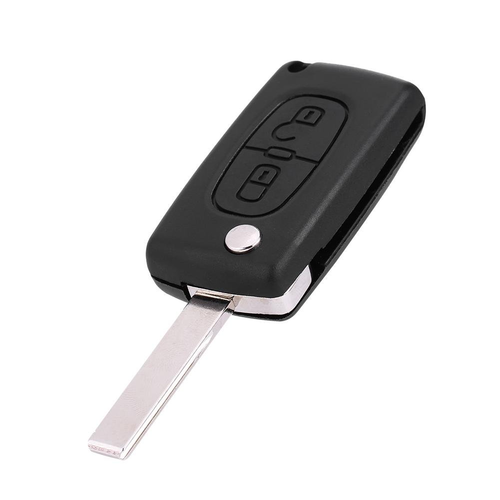 Llave 207 Original,Key Fob Replacement,Car Remote Key Fob,2 Buttons Car Remote Key Fob ID46 433MHz W/ Uncut Blade Fit for 207 307 308 407 807 Remote Control Car Key Flip Key Llave