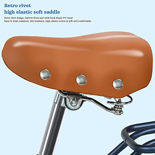 PUTEARDAT Beach Cooler Big Wheels 26-Inch Womens Comfort Bikes Beach Cruiser Bike Single Speed Bicycle Comfortable Bicycle