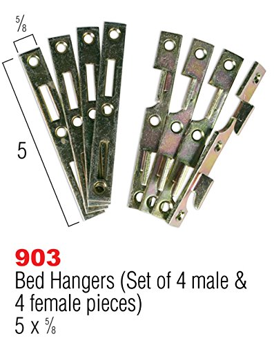 Osborne Bed Rail Hanger Hardware (8 Pieces), Easy to Install, Allow for Attachment of Wood Bed Rails to Wood Bed Posts, Excellent Grade Metal, Overall Dimensions: 5" X 5/8"