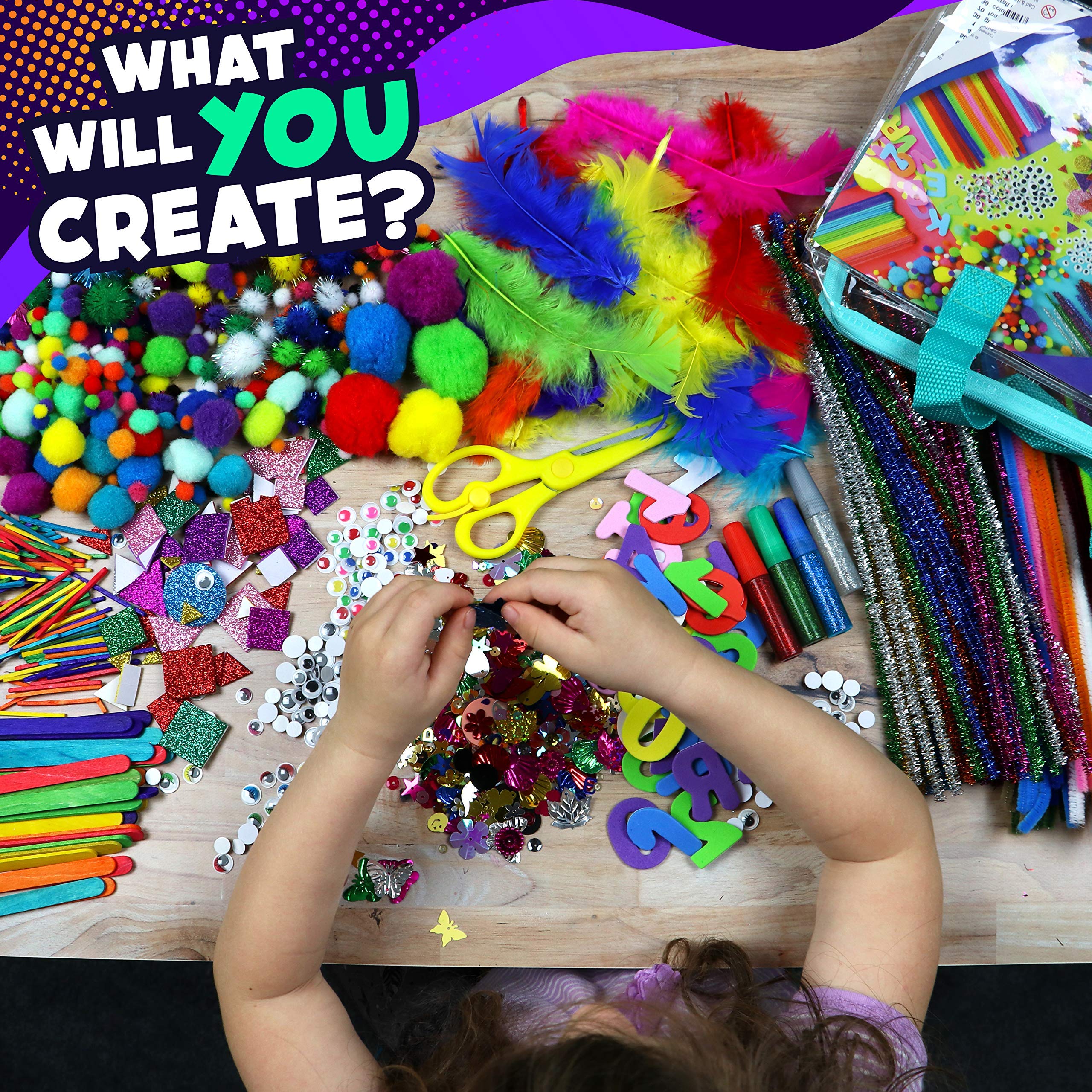 Mega Arts and Crafts Kit for Kids Age 4-8 - Toddler Art Supplies for Preschool, Kindergarten, Homeschool Projects