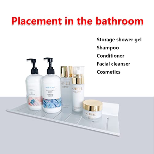 YeulYuuri Shower Shelf,No Drilling Shower Shelf Wall Mounted,Large Size, 15.5 x 5 x 1.89 inch, Stainless Steel Rack Wall Mounted Storage Organizer for Kitchen…