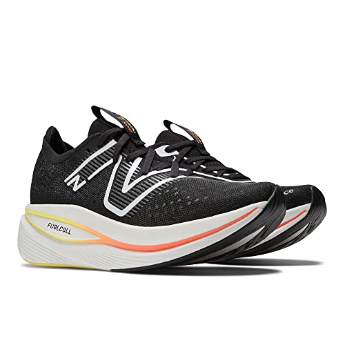 New Balance Women's FuelCell SuperComp Trainer V1 Running Shoe, Black/Black Metallic/Neon Dragonfly, 8.5