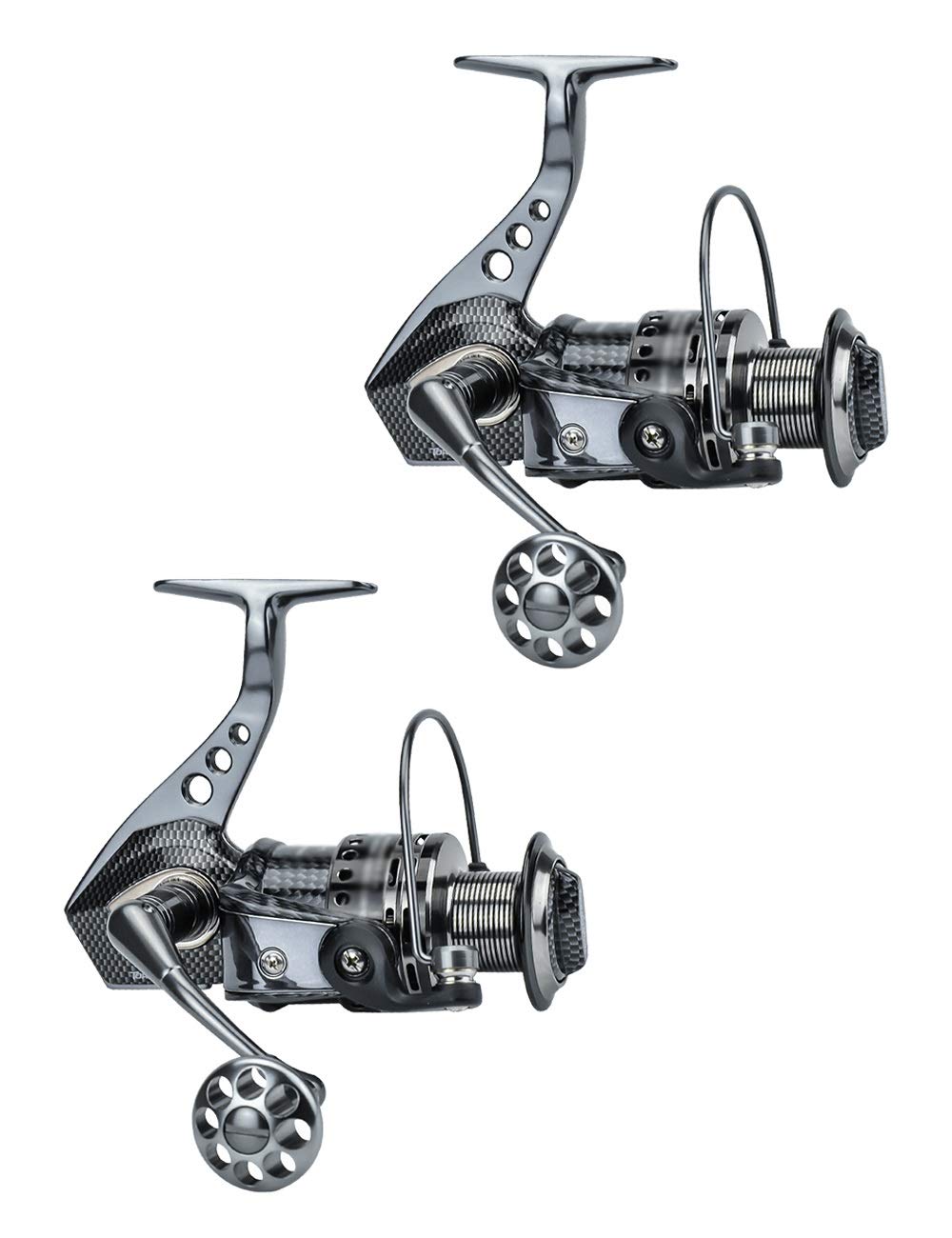 LLJPYX7L Black Fishing Reel, 14 Durable Stainless Steel Bearings, Drop Resistant, Rust-Proof Design, Interchangeable Left and Right Rocker, All Metal high Power Body (Color : Two Reel)