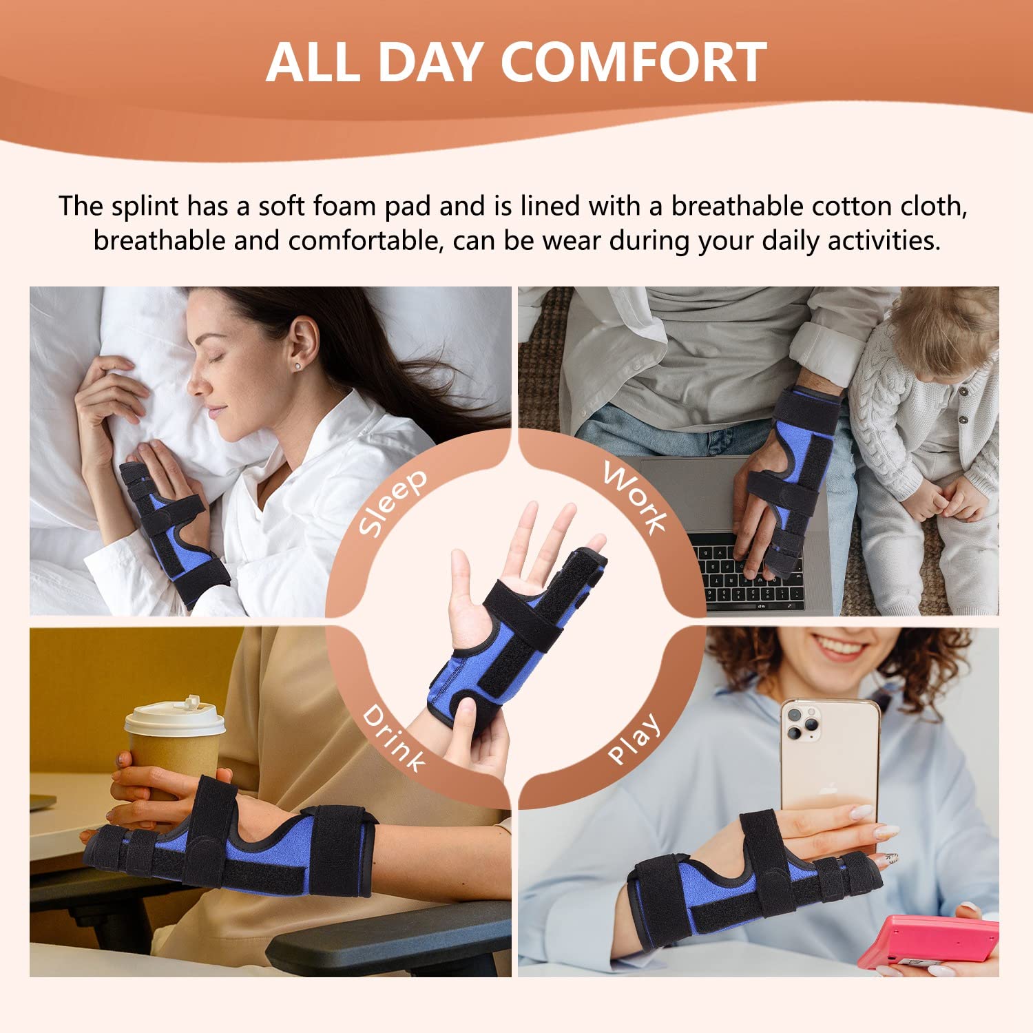 Pinky Finger Splint 4th or 5th Two Finger Splint Metacarpal Finger Splint Hand Brace Knuckle Fracture Splint Finger Immobilizer for Broken Finger Trigger Finger Dislocated Arthritis Pain Relief