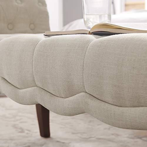 Linon Natural Emily Roll Arm Bench