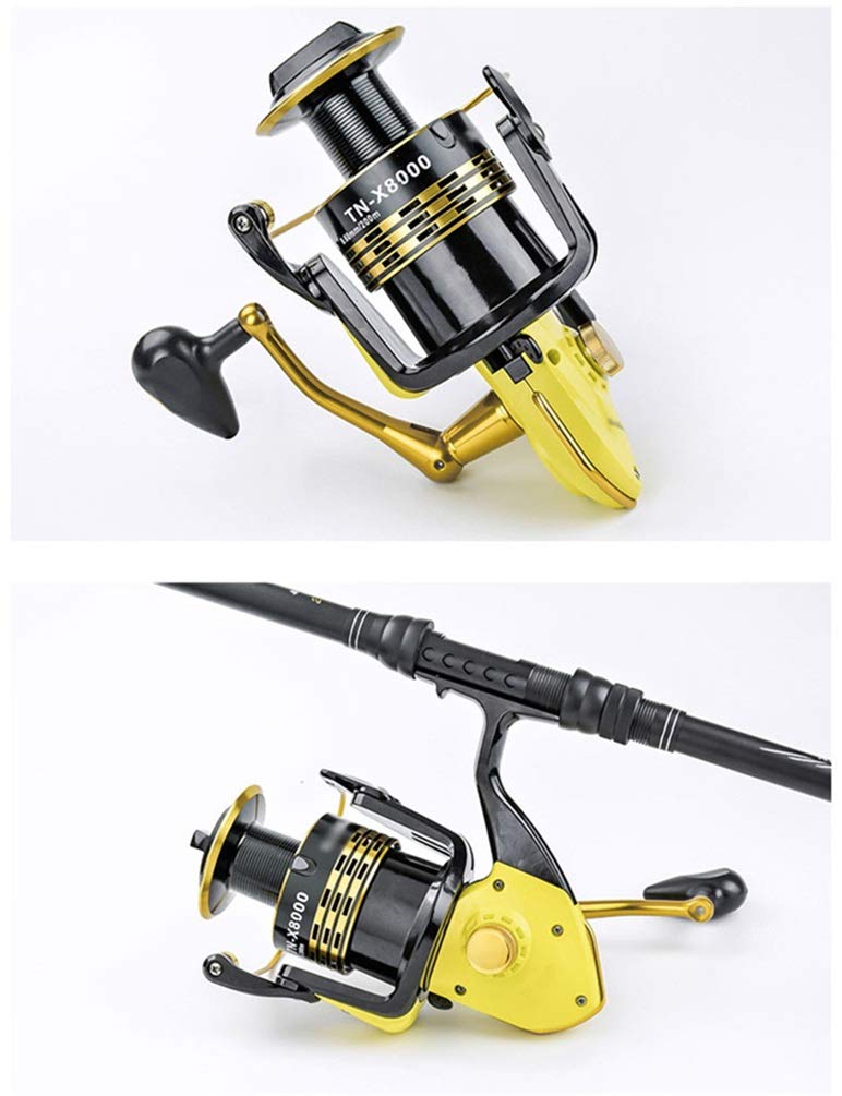 LLJPYX7L Compact Reel Faster line Recovery 10BB Rust-Proof Bearings Interchangeable Left and Right, Suitable for Salt Water and Freshwater Fishing (Color : 9000)