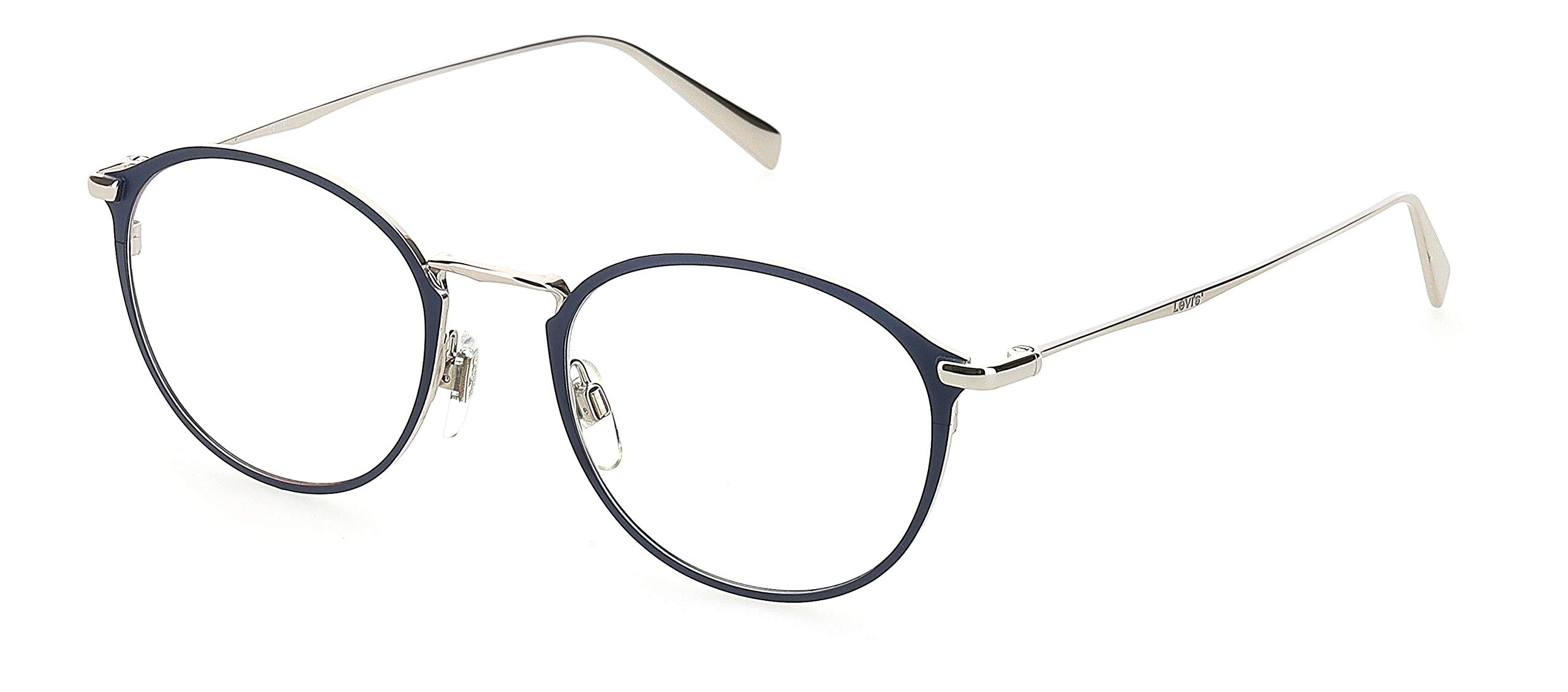 Levi's Men's LV 5001 Oval Prescription Eyeglass Frames, Matte Blue/Demo Lens, 50mm, 20mm