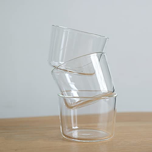 Sizikato 4pcs Clear Glass Dessert Cup, 7 Oz Custard Cup, Pudding Cup, Oven Safe