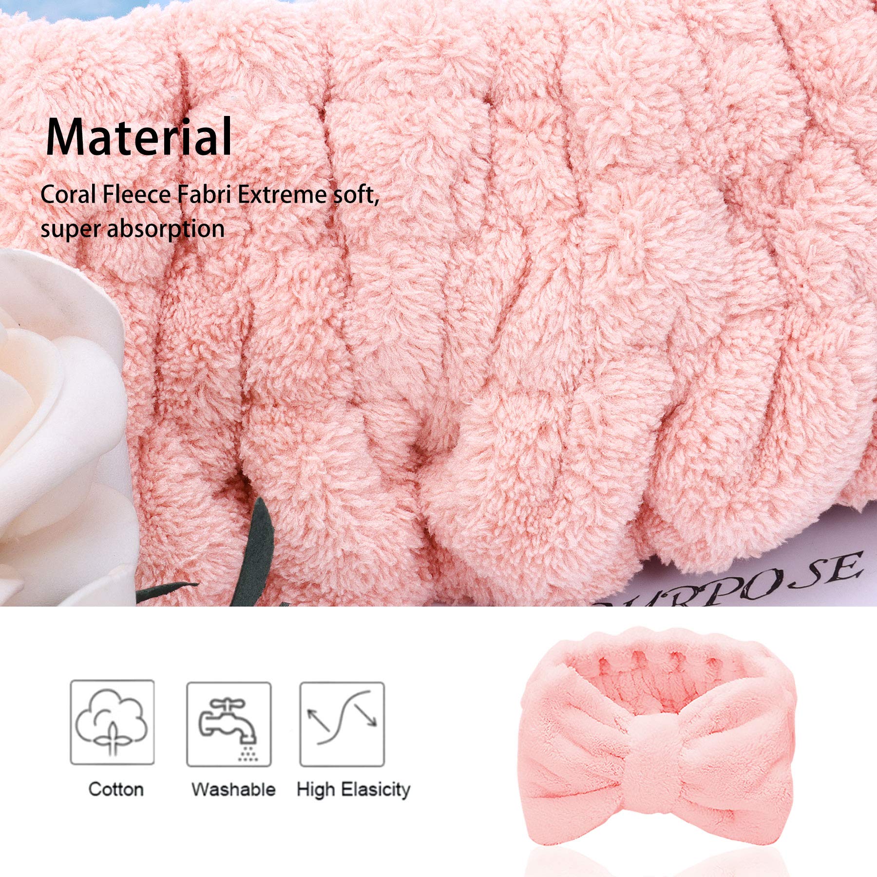 LADES Spa headband – Makeup Headbands Microfiber Facial Hair Band Elastic Head Wraps Stretch for Women Washing Face