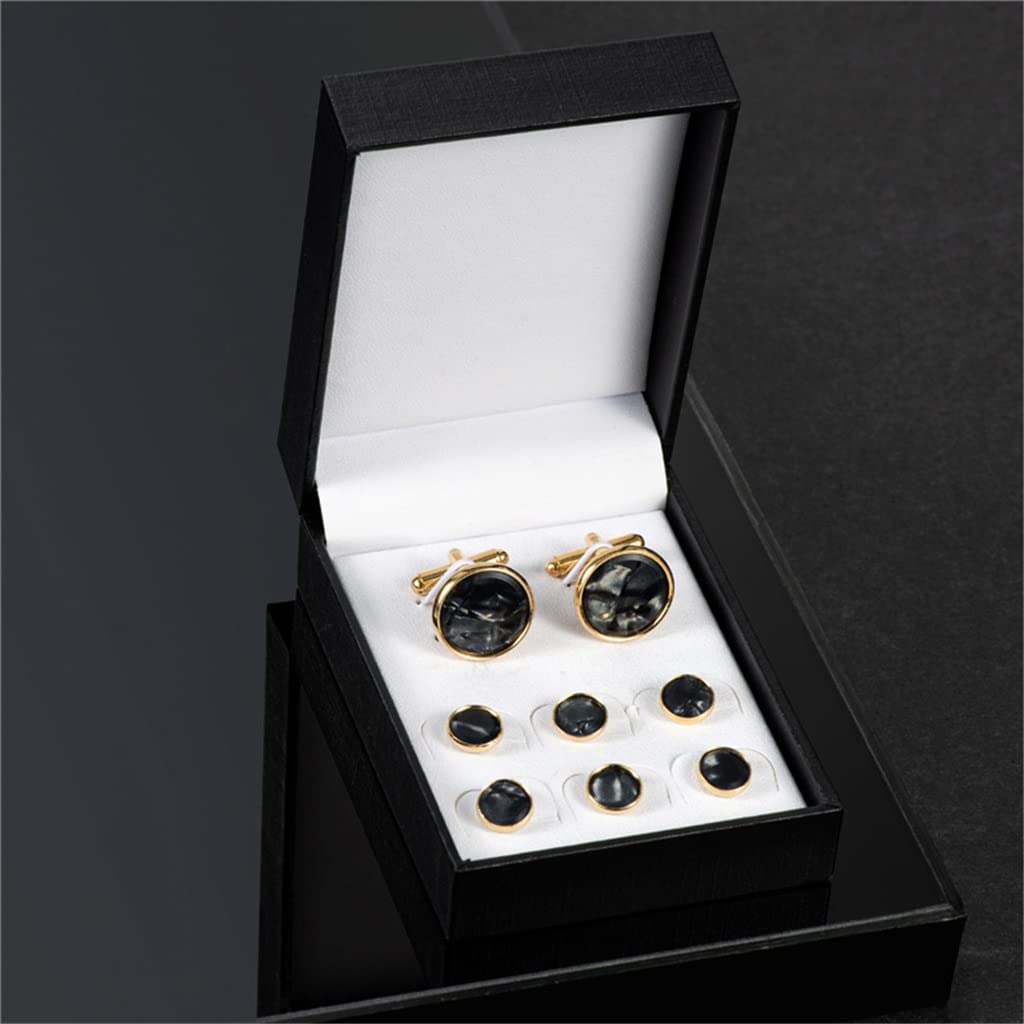 PDGJG Man Shirt Cufflinks Cufflink Shirts Studs Button and Cufflinks for Mens Wedding Man Cuff Link Set Tie Clips