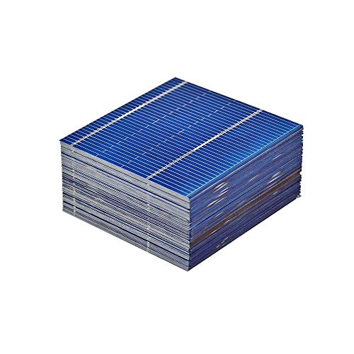 SUNYIMA 100pcs Mini Solar Cells 0.5V 0.4W Micro Thin Polycrystalline Silicon Solar Panels DIY 52 x 52mm/2x2inch