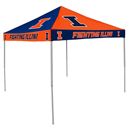 Logo Brands NCAA Illinois Fighting Illini 9 x 9 Foot Pinwheel Tailgating Canopy, Navy/Orange, One Size