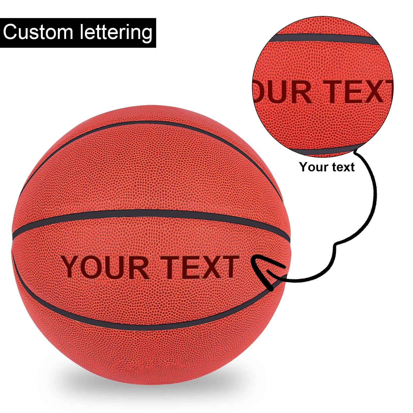 OXYEFEI Custom Personalized Basketball,Engraving Name Custom Outdoor Indoor Basketball Gift - Official Size 29.5" (Basketball)